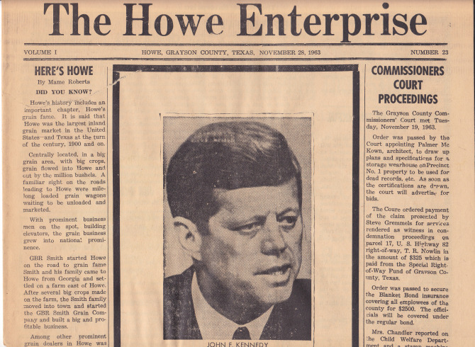 Remembering JFK - The Howe Enterprise
