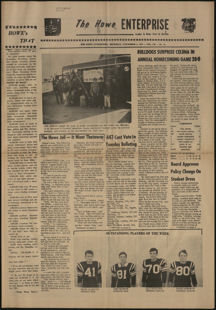 8.16 Howe Enterprise November 5, 1970 - The Howe Enterprise